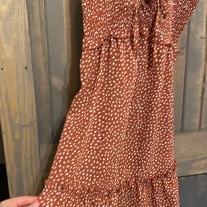 Dresses | Ditsy Floral Burnt Orange Fuse Ruffle Scrunch Mini And Sun ...